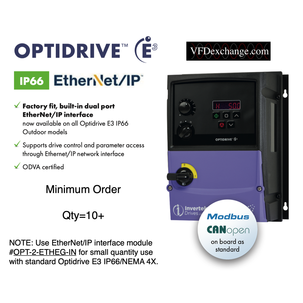 ODE-3-220070-1F4B-EIP - EtherNet/IP - 2HP, 7A, 200V-240V, Single Phase ...